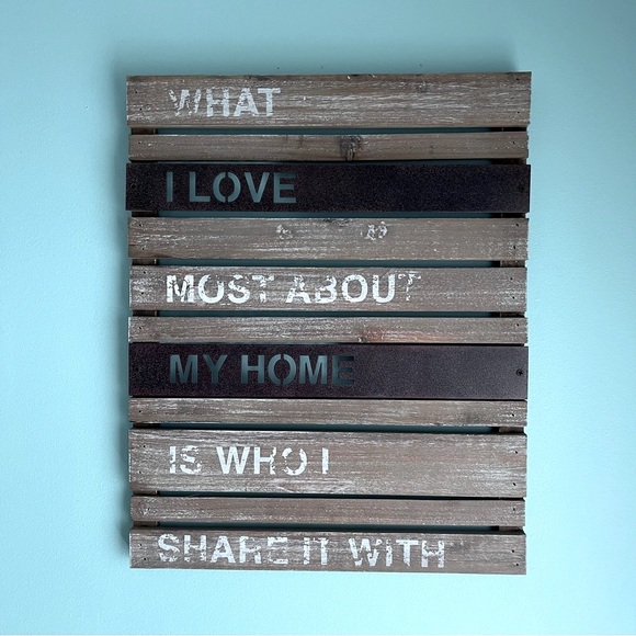 Wall Decor | Slatted Wood Sign | Poshmark